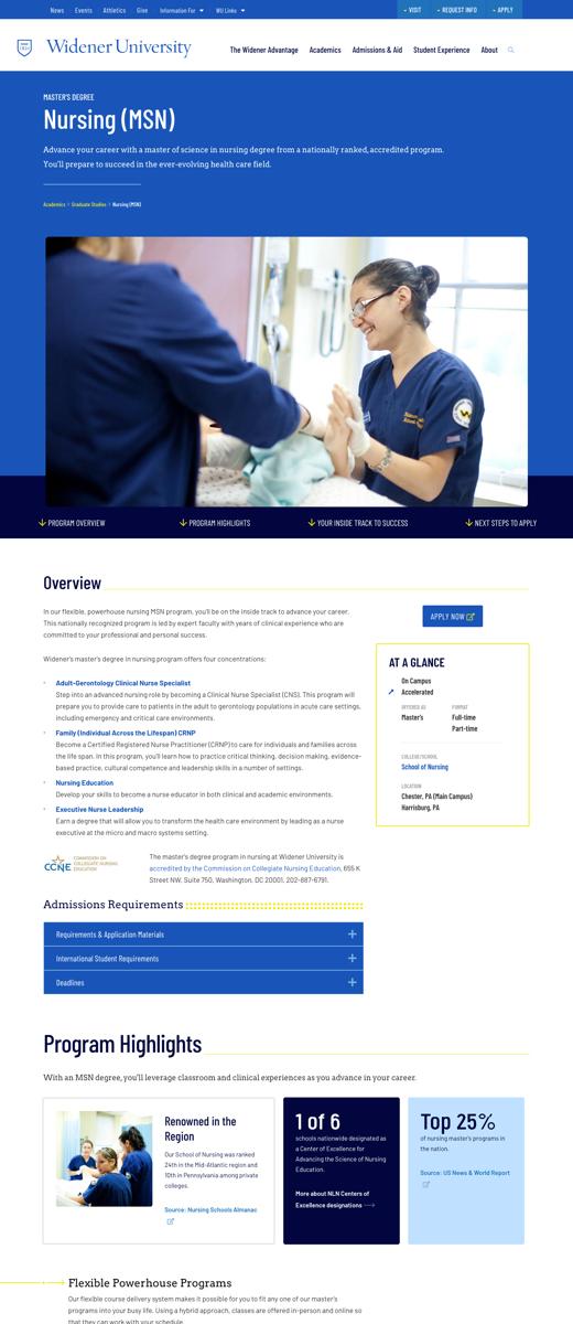 Widener University – Ready. Set. Launch. | OHO Interactive